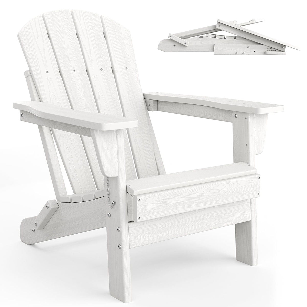 Soonbuy Folding Adirondack Chair, HDPE Outdoor All-Weather Fire Pit ...