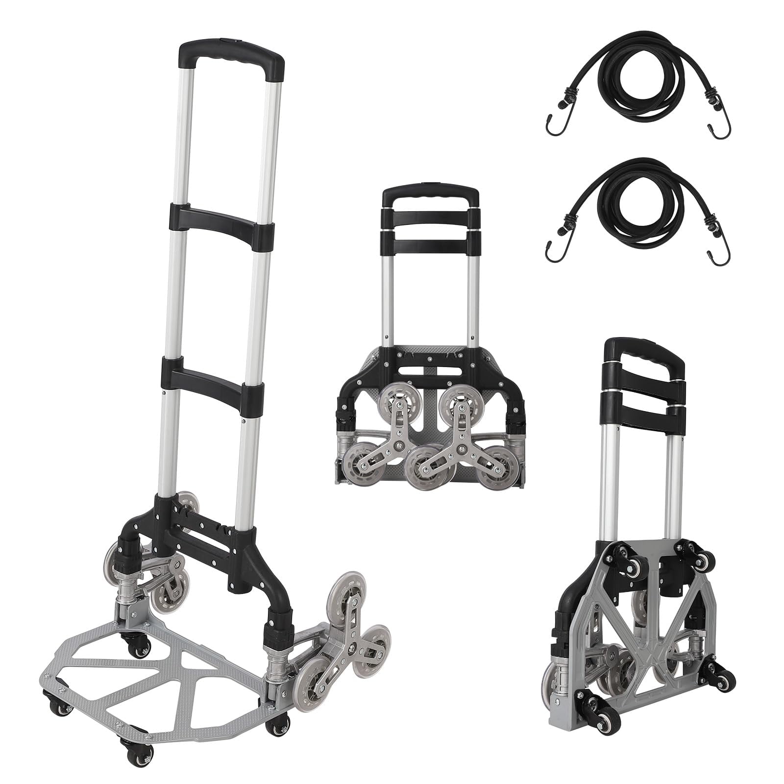 Soonbuy Folding Hand Truck,165lbs Capacity Adjustable Handle Folding ...