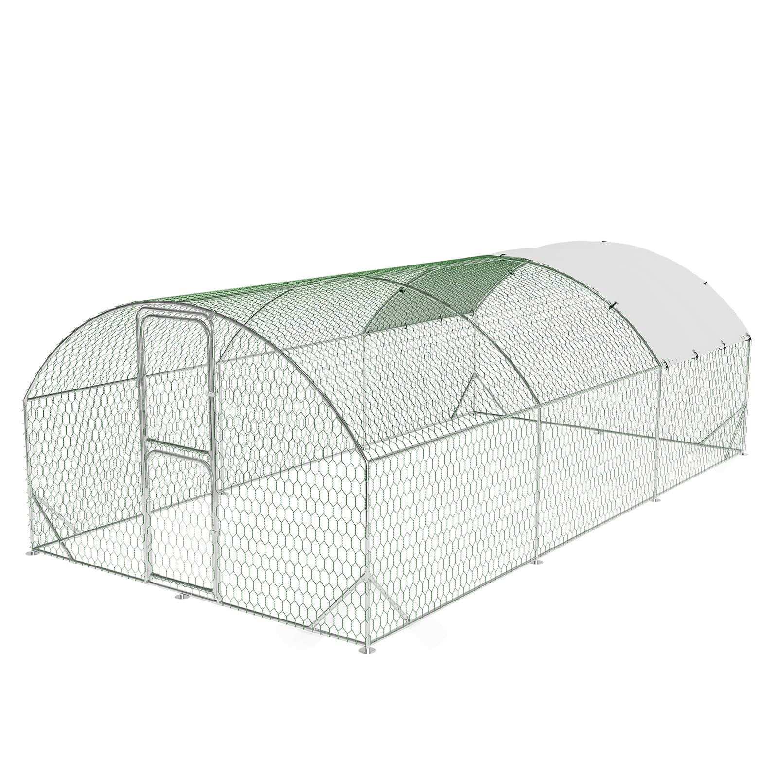 Soonbuy Heavy Duty Walk-in Chicken Coop, Large Metal Poultry Cage with ...