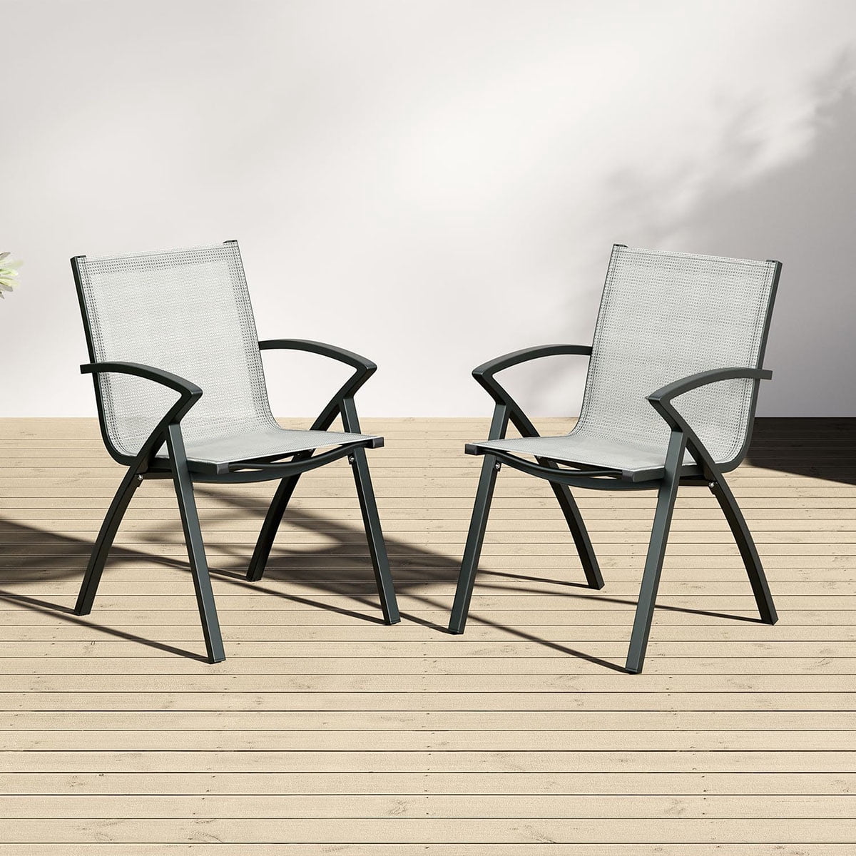 Soonbuy Modern Aluminum Outdoor Dining Chairs,Quick-Dry Textilene ...
