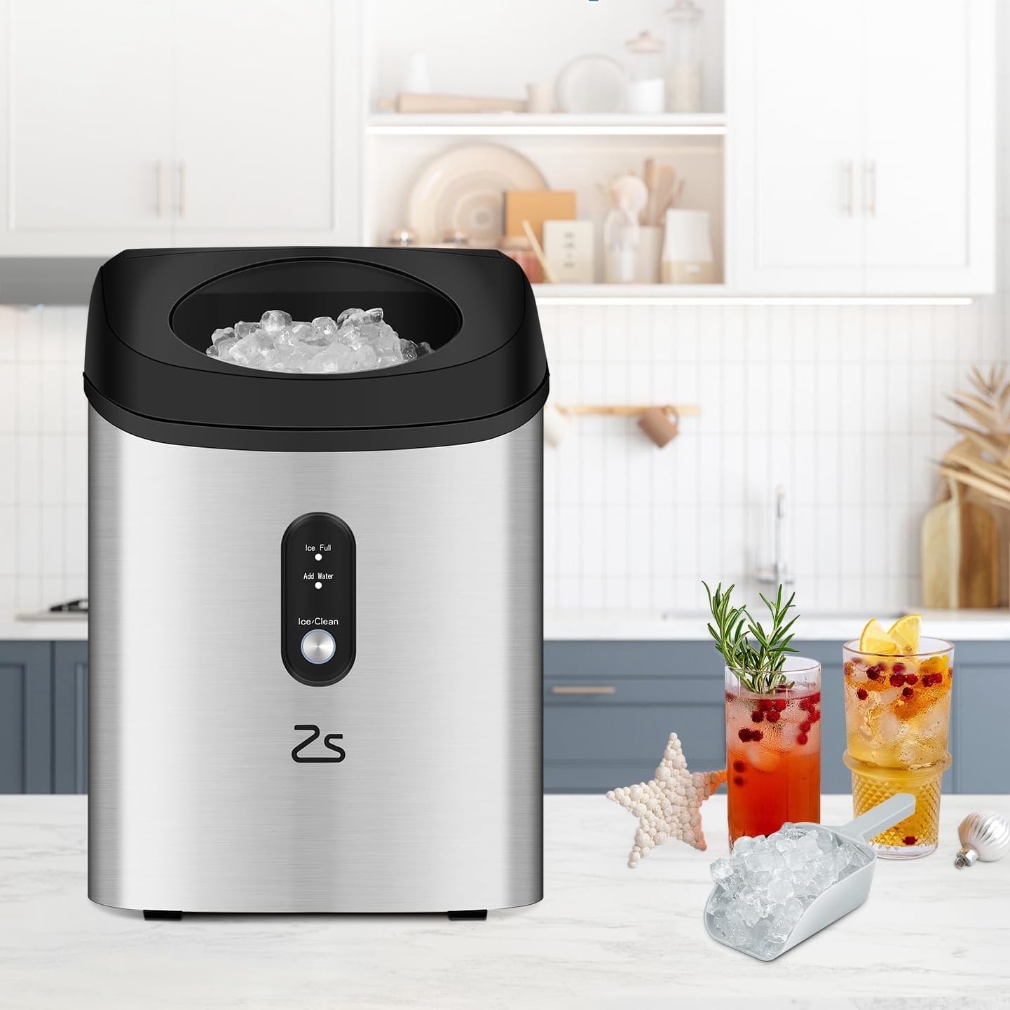 Soonbuy Portable Countertop Nugget Ice Maker, 33Lbs/24Hrs, Chewable ...