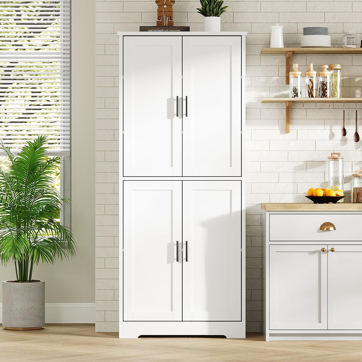 Soonbuy Pantry Cabinet,70" Tall Kitchen Pantry Cabinet with 2 Doors and ...