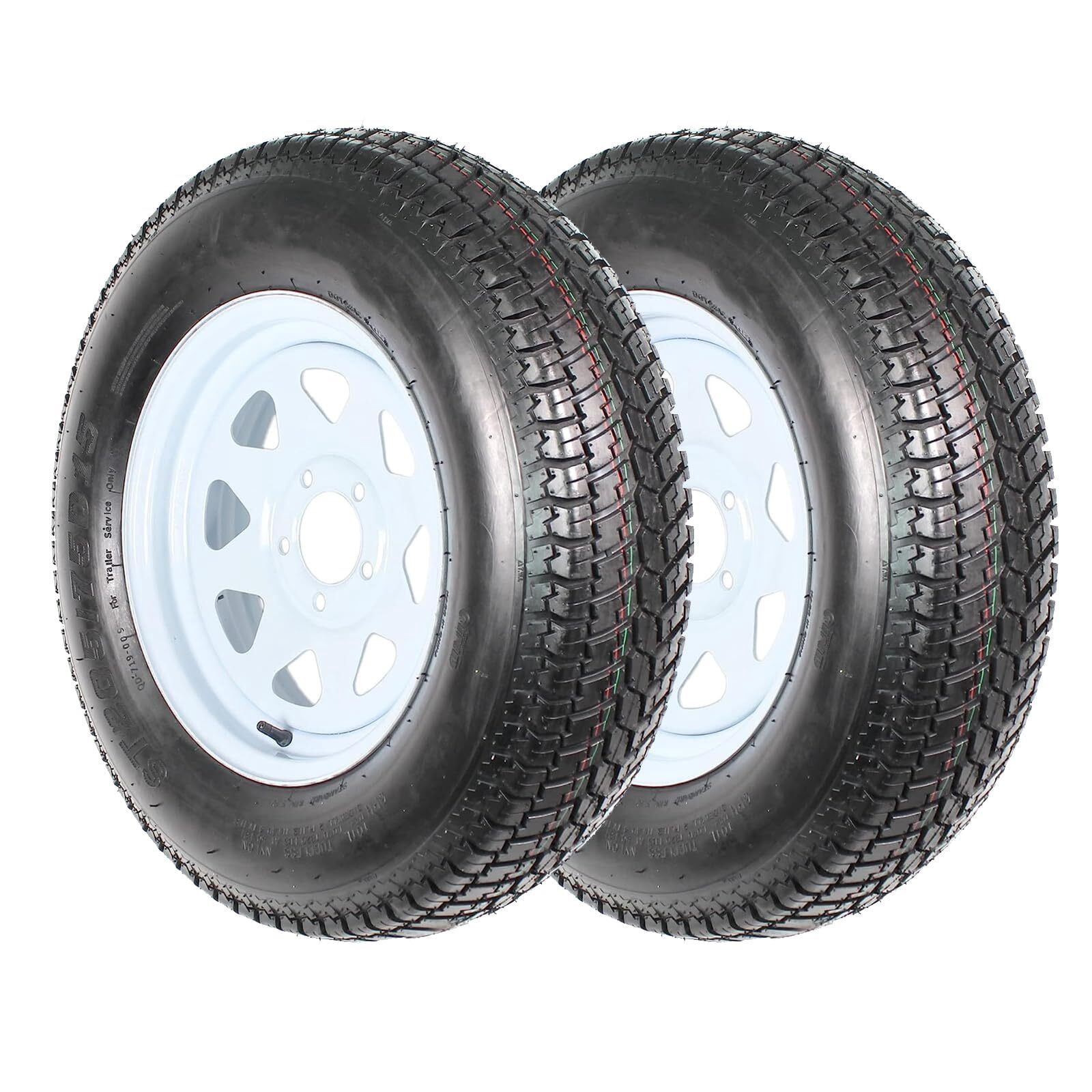 Soonbuy Set of 2 Trailer Tires, ST205/75D15, 6PR, With 14" Rim ...