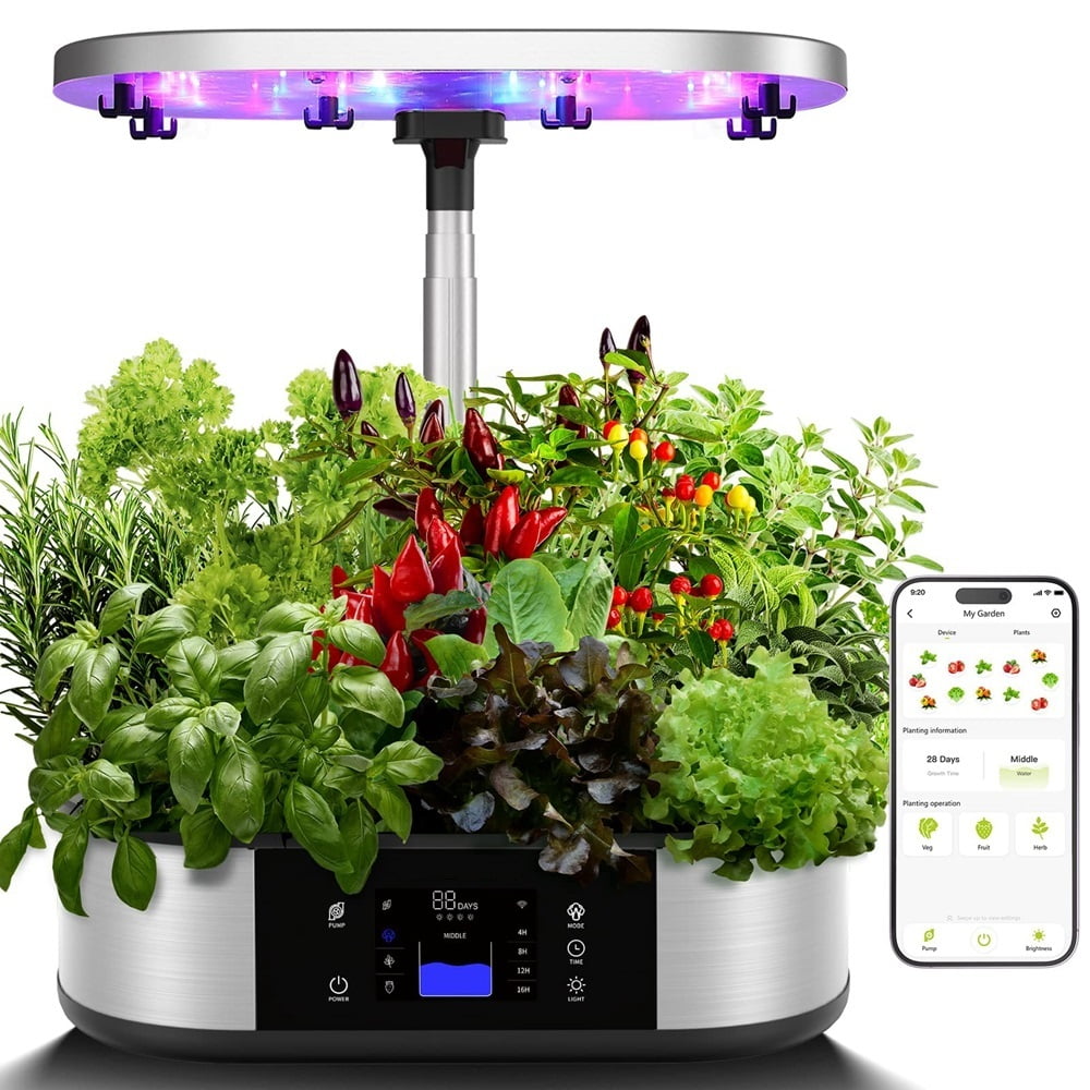 Soonbuy WiFi 12 Pods Hydroponics Growing System,APP Controlled ...