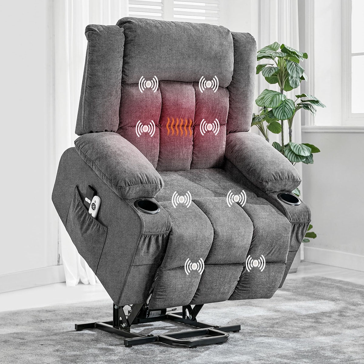 Soonbuy Wide Electric Power Lift Recliner Chair,Massage Sofa Chair with ...