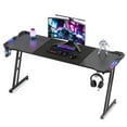 Soontrans 63" Z Shaped Gaming Desk, Computer Gaming Table Desk with LED ...
