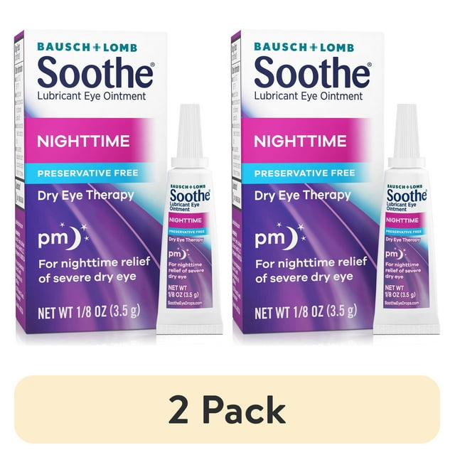 (2 pack) Soothe Nighttime Severe Dry Eye Ointment, Preservative-Free ...