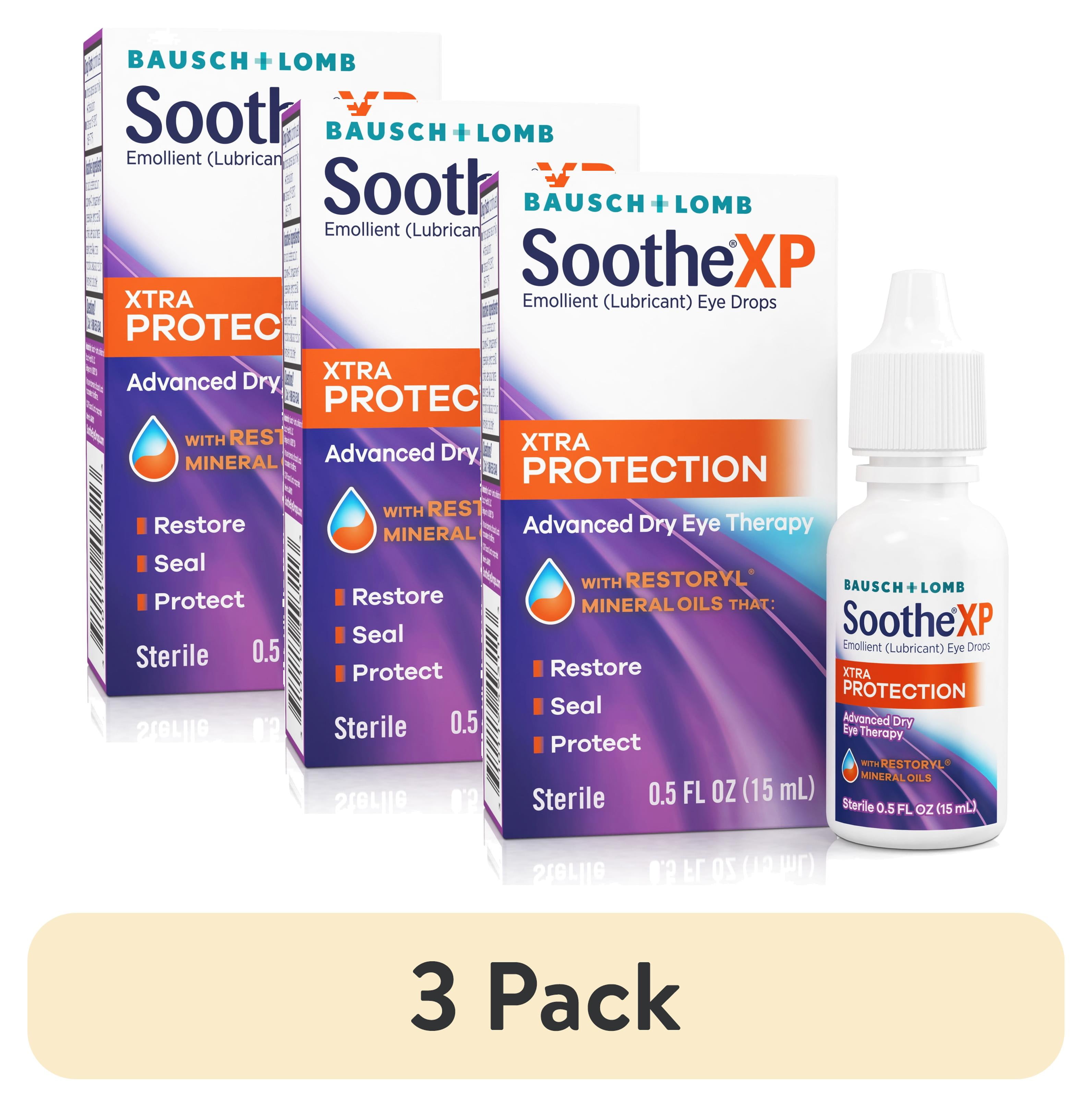(3 pack) Soothe XP Eye Drops for Dry Eyes, Xtra Protection Lubricating ...