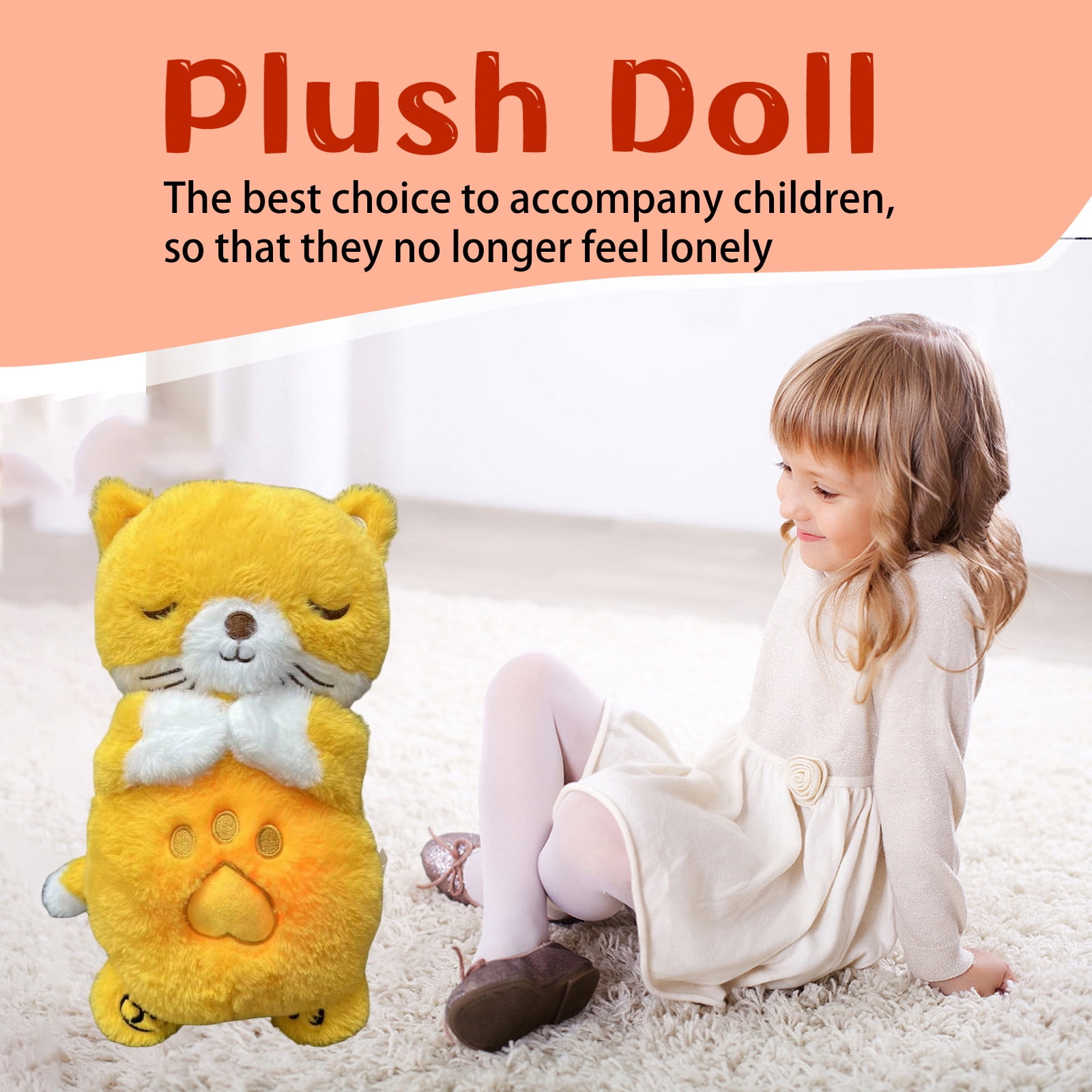 Soothing Breathing Cat Stuffed Animal, Animal Soft Small STuff Toy ...