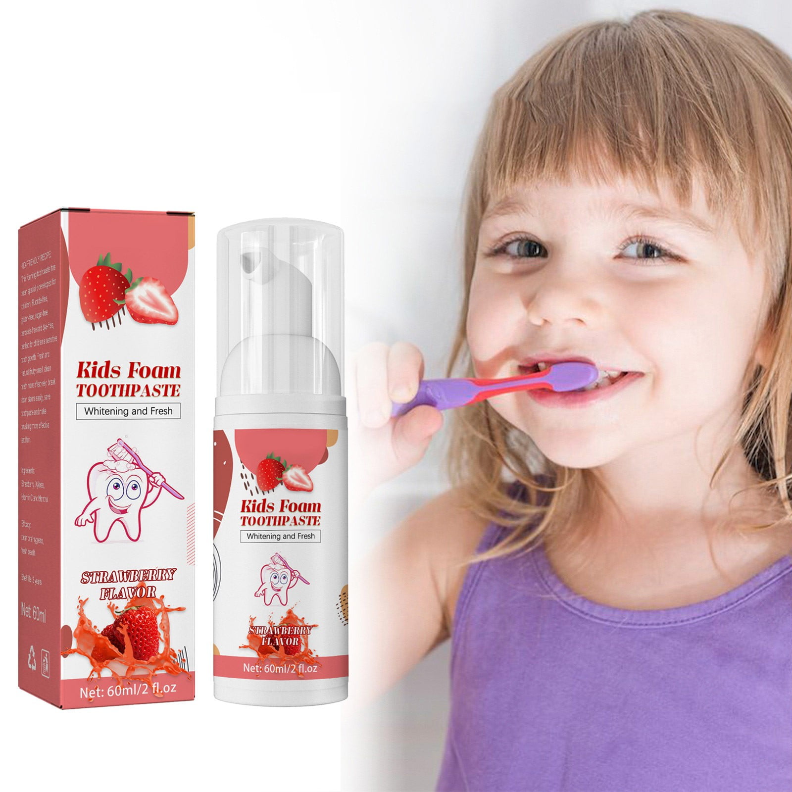 Soothing Children's Foam Toothpaste Tooth Cleaning Decay Fruit Flavored ...