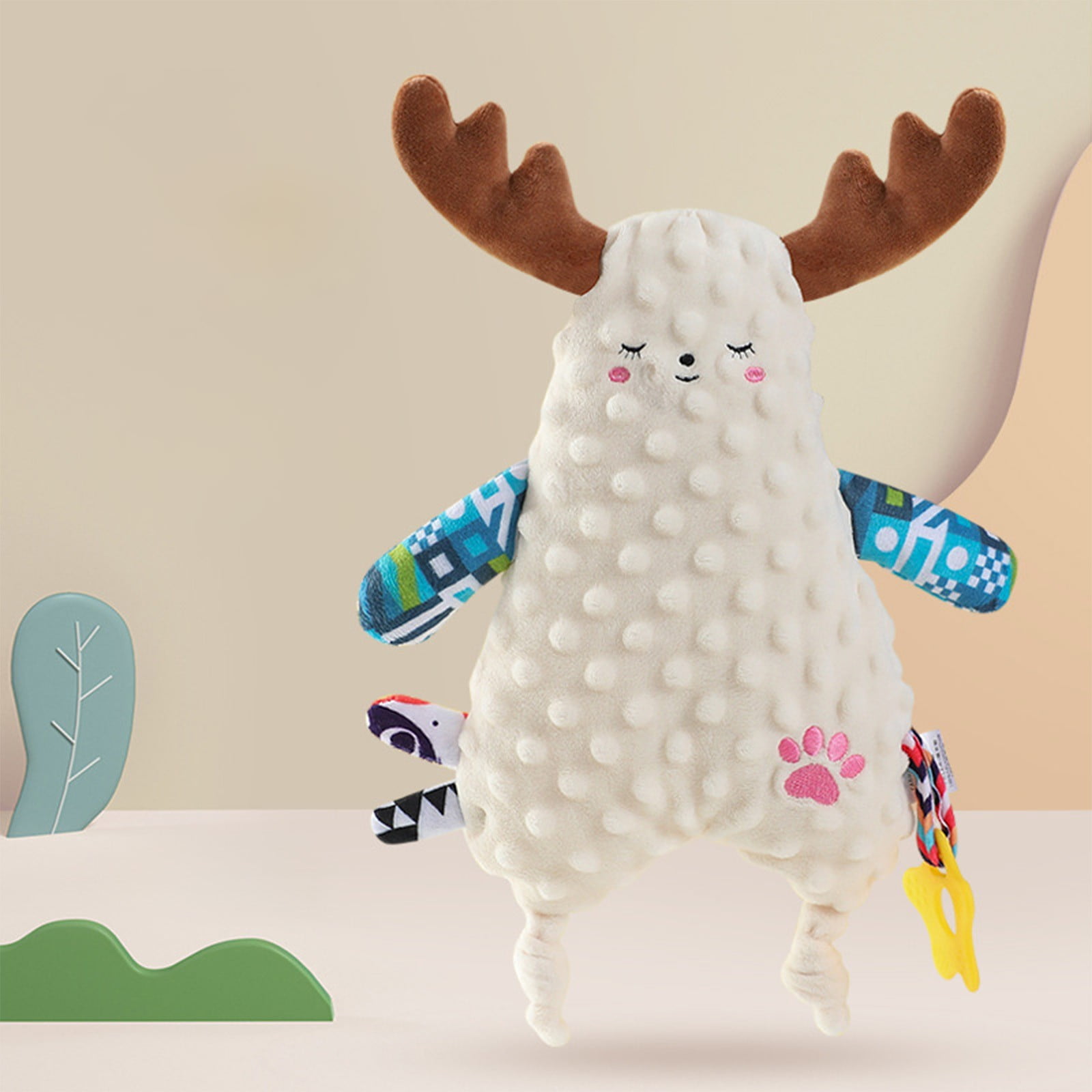 Soothing Doll Silicone Teether Baby Handkerchief Soft Minky Fabric ...