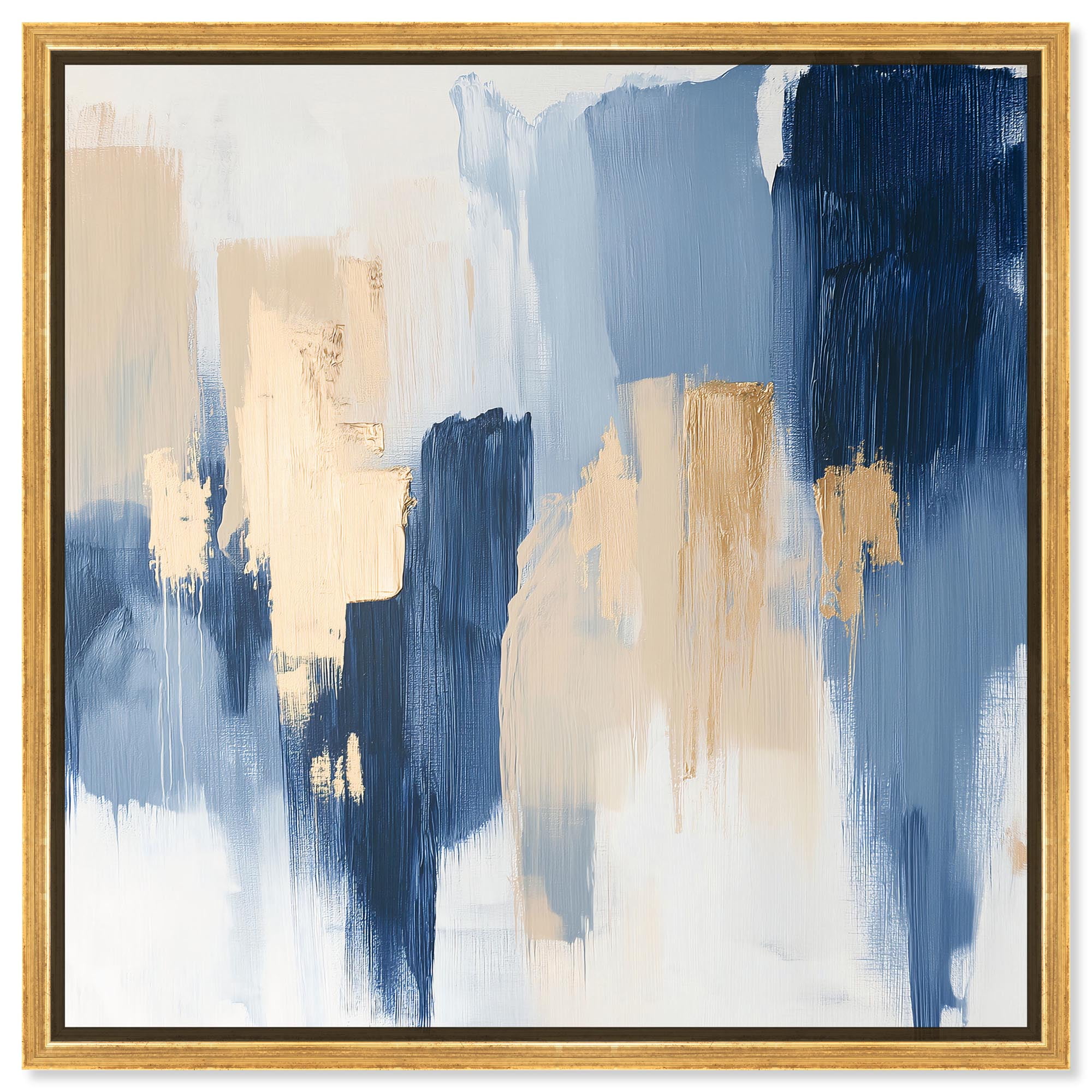 Soothing Hues I Canvas Contemporary Abstract by Art Remedy, Gold Frame ...
