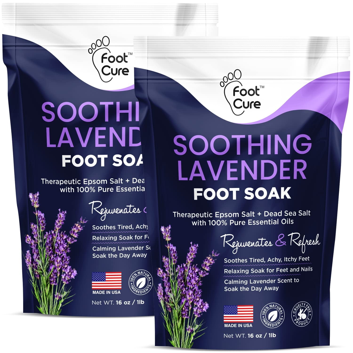 Soothing Lavender Foot Soak - Pedicure Foot Spa with Epson Salts for ...