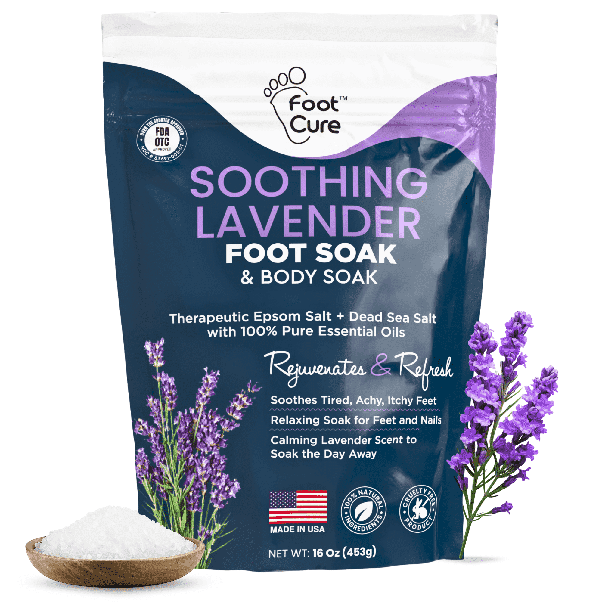 Soothing Lavender Foot Spa with Epsom Salt Bath Soak – Pedicure Foot ...