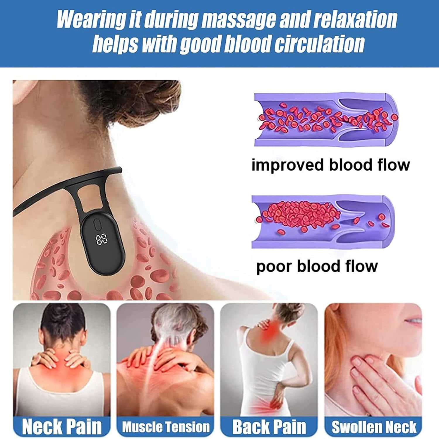 Soothing Neck Instrument, Lymphatic Drainage Device for Neck, Portable ...