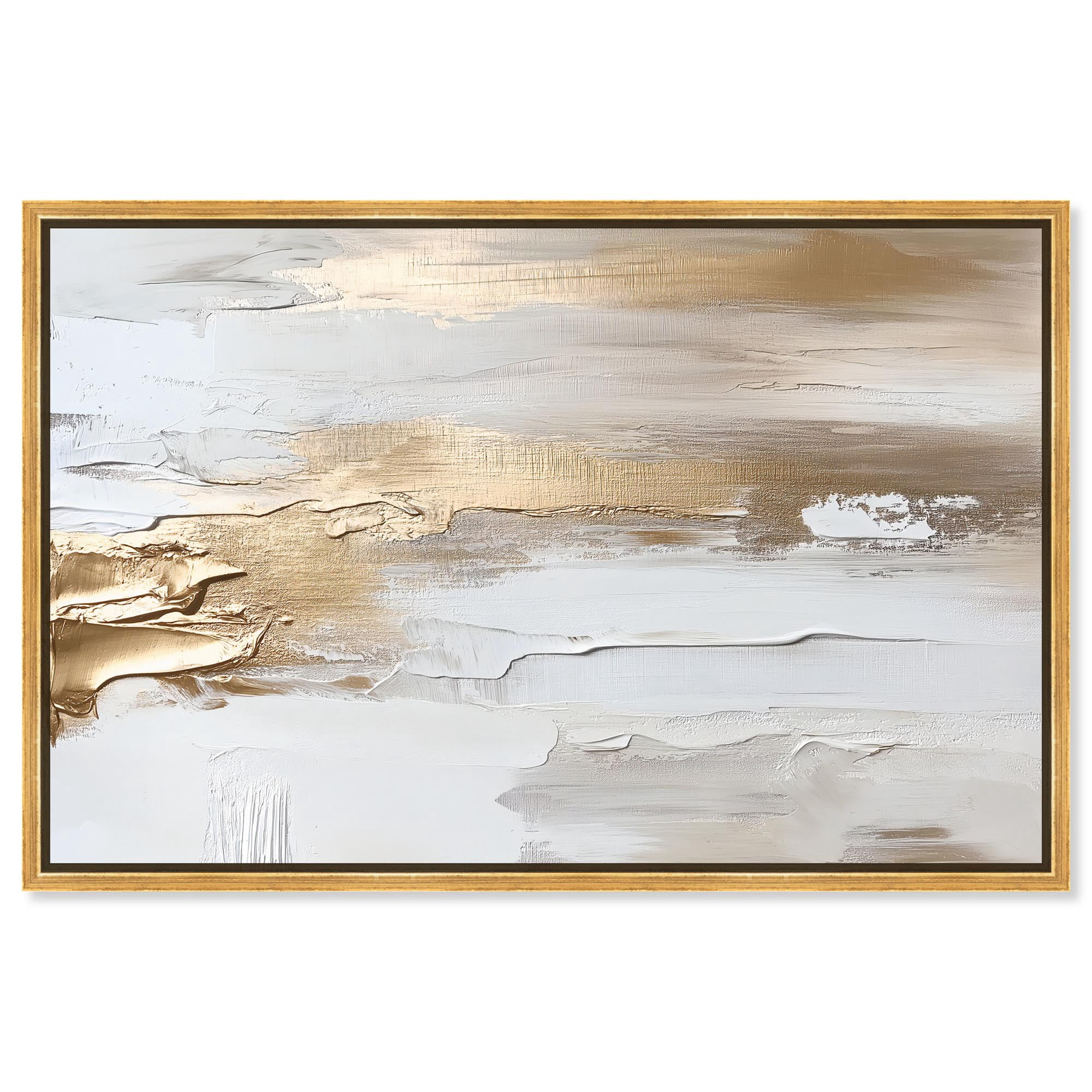 Soothing Waves Canvas Golden Art by Art Remedy, Gold Frame, 24 x 16 ...