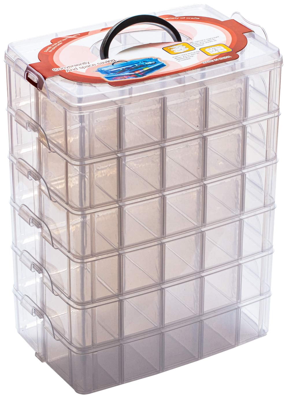 Sooyee 6 Layers Stackable Storage Container Clear 60 Adjustable ...