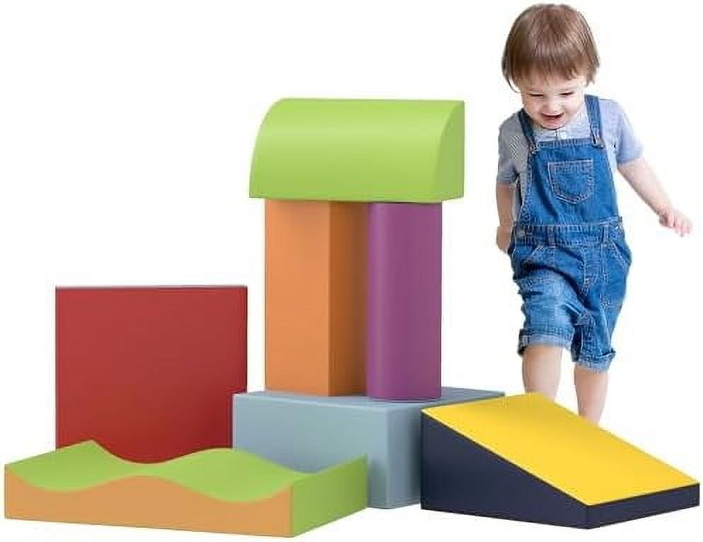 Soozier 7 Piece Soft Play Blocks Kids Climb and Crawl Gym Toy Foam ...