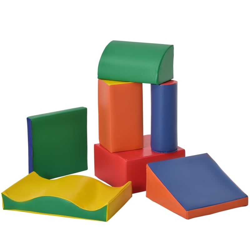 Soozier 7 Piece Soft Play Blocks Kids Climb and Crawl Gym Toy Foam Building and Stacking Blocks ...