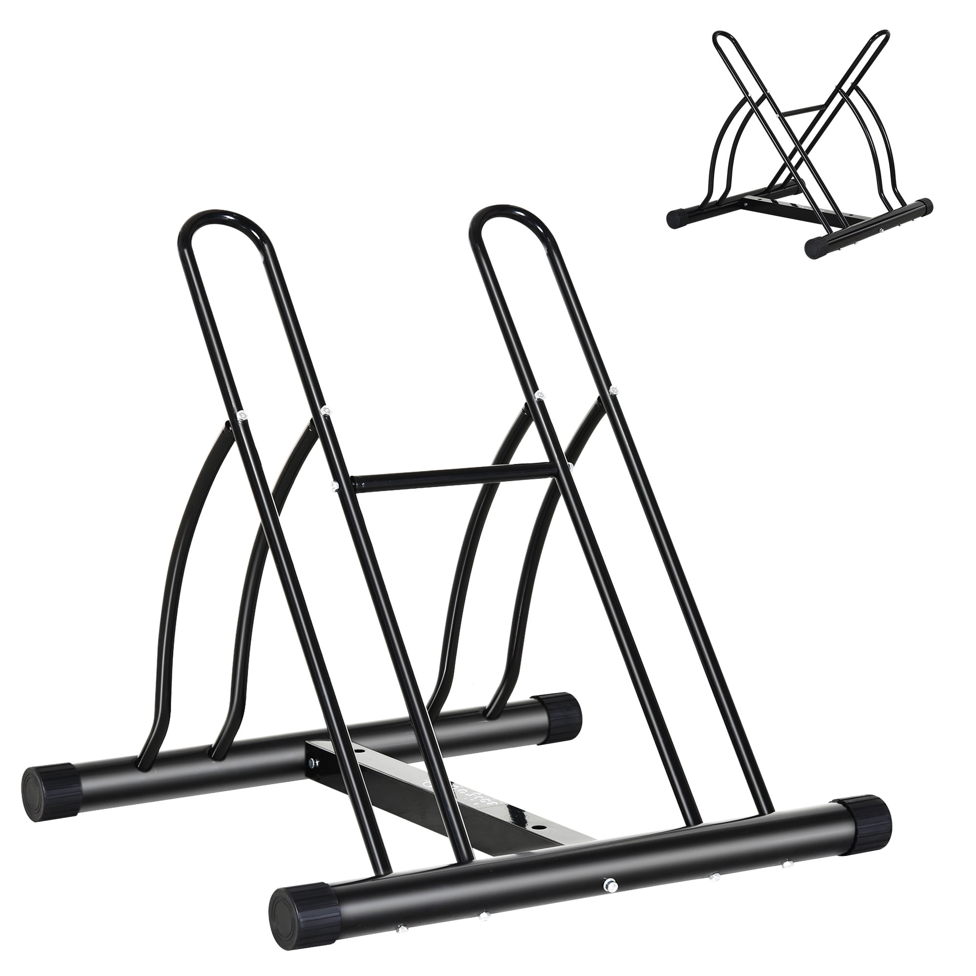 Soozier Bike Rack Floor Stand,2 Bike Direction Adjustable Bicycle Park ...