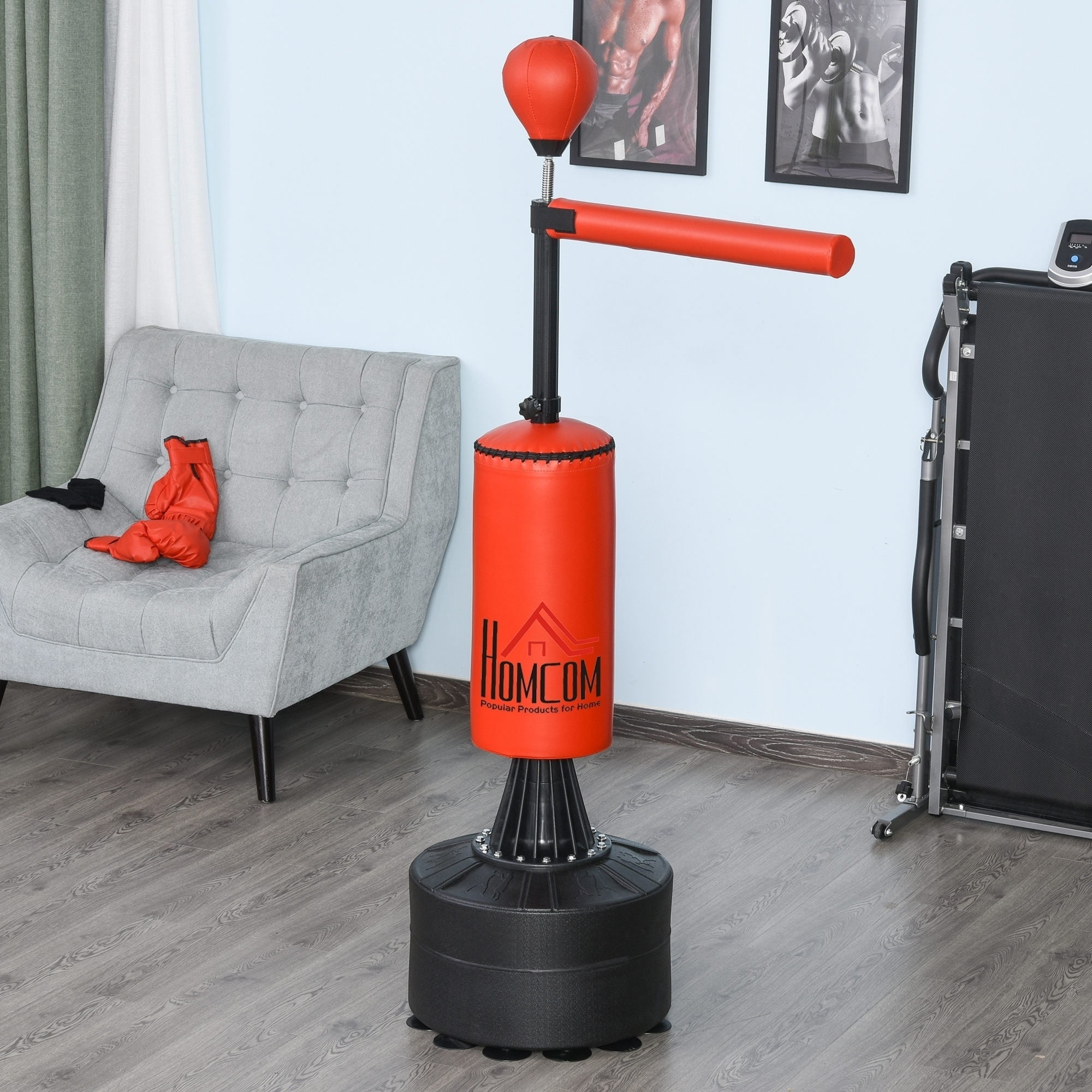 Soozier Reflex Workout Boxing Bag with Speed Ball, Rotating Bar, Gloves ...