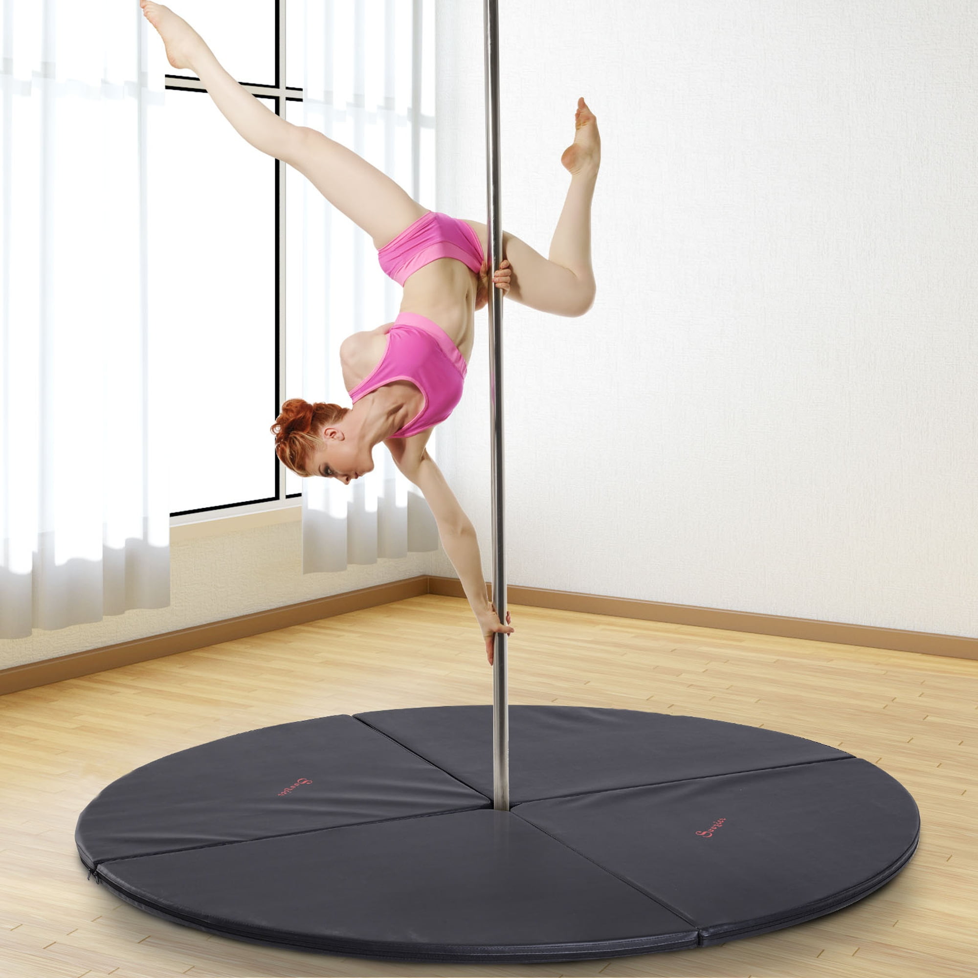 "Soozier Portable Training Gym Equipment, 2""T x 5'W Foldable Pole ...