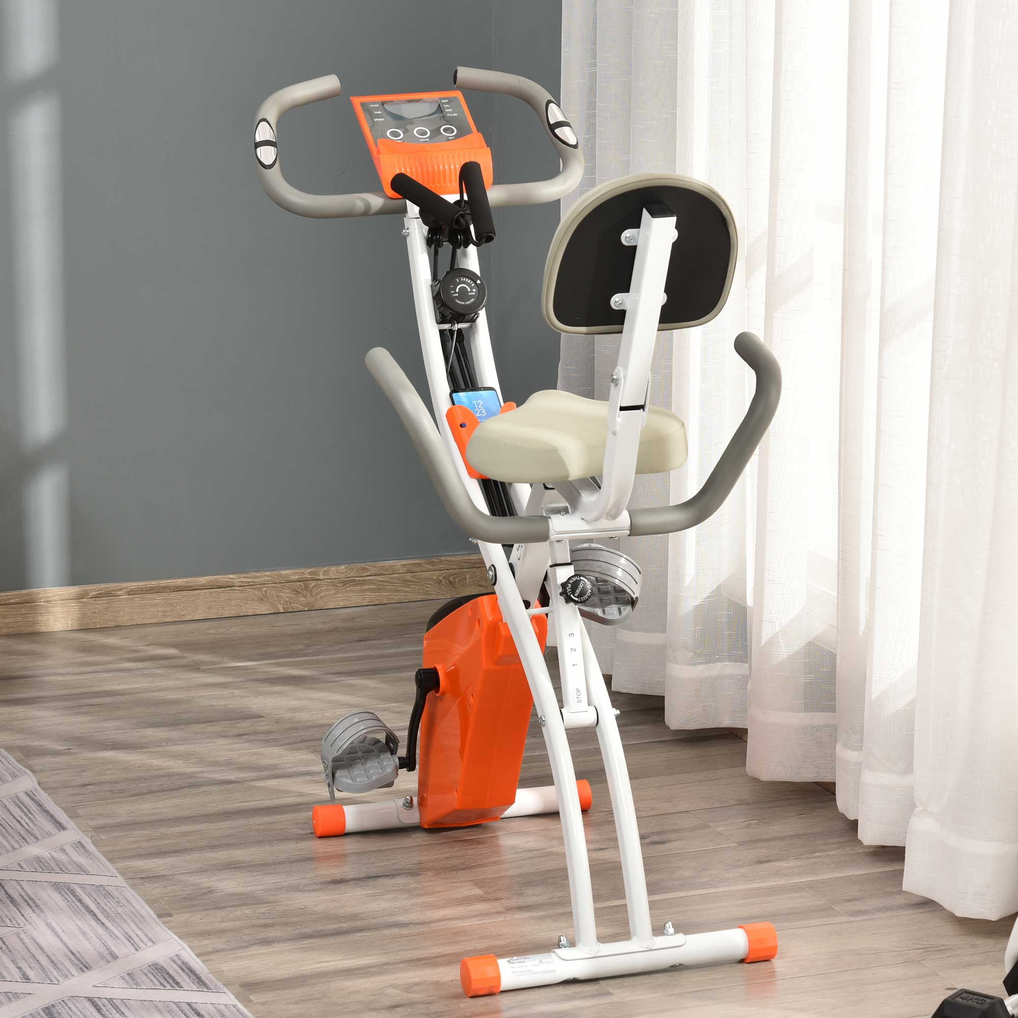 Soozier 2 in 1 Exercise Bike with Arm Resistance Bands for Upright and ...