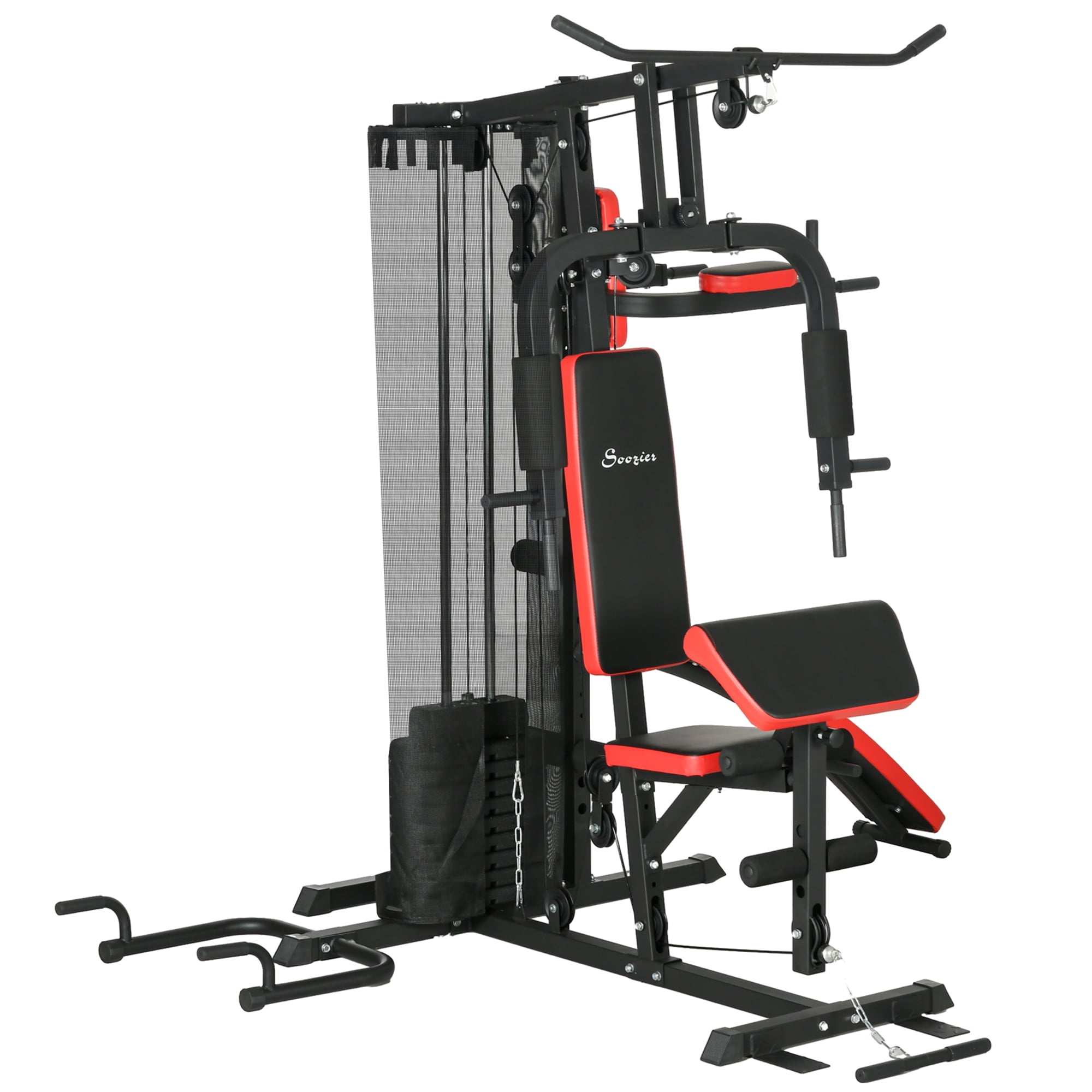 Soozier Multi Home Gym Equipment, Workout Station with 143lbs Weight ...