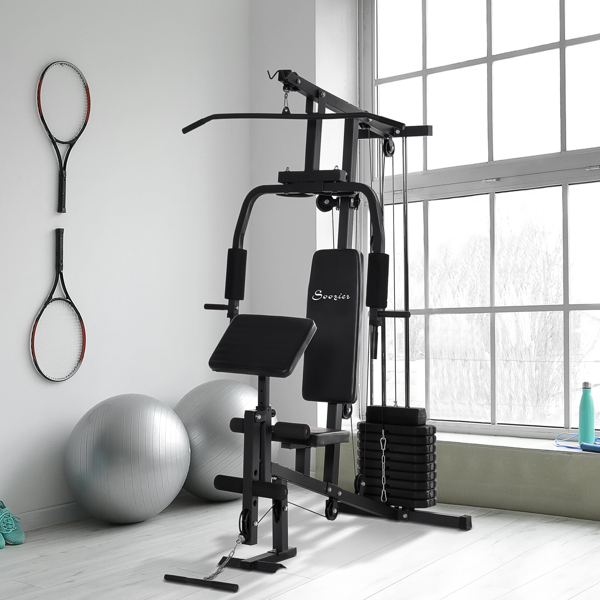 Soozier Multifunctional Home Gym Equipment, Full Body Workout Station ...