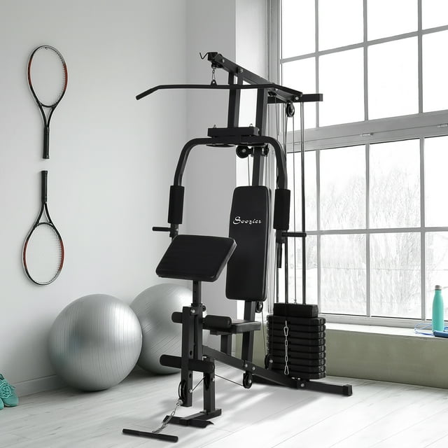 Soozier Multifunctional Home Gym Equipment, Full Body Workout Station ...