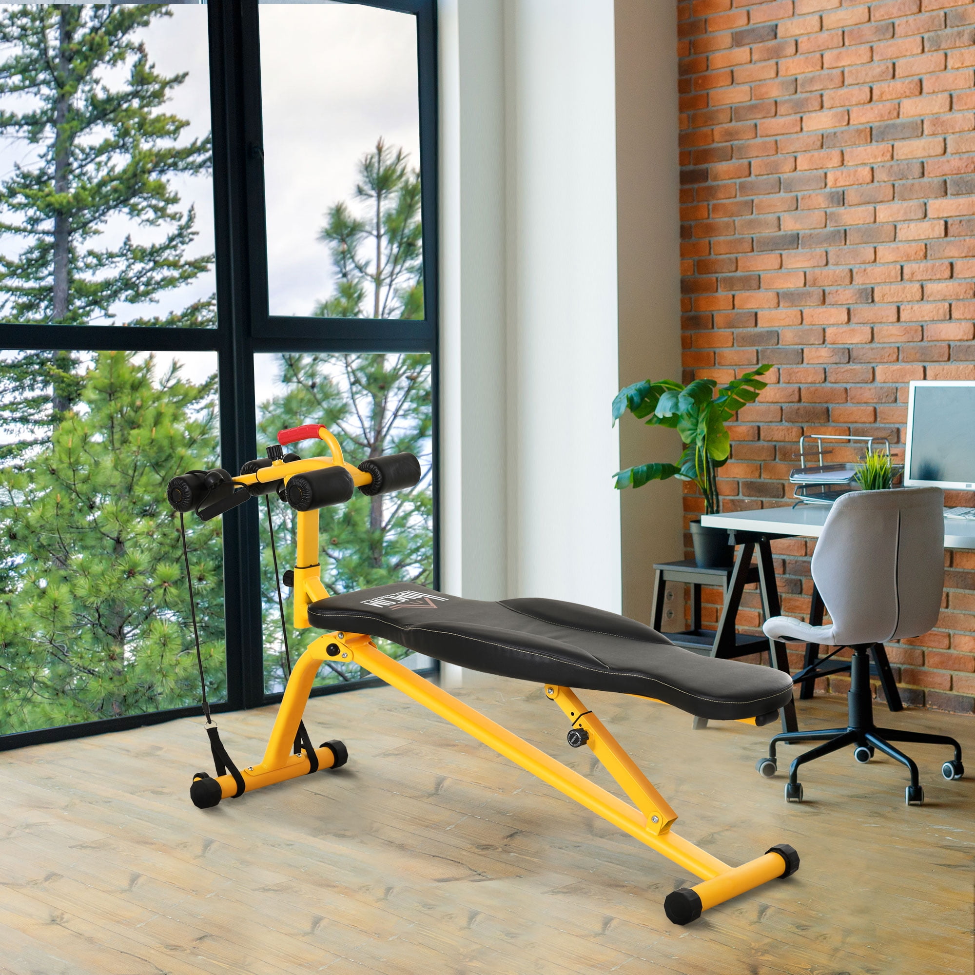 Soozier Multifunctional Sit Up and Dumbbell Weight Bench with 4-Angle ...