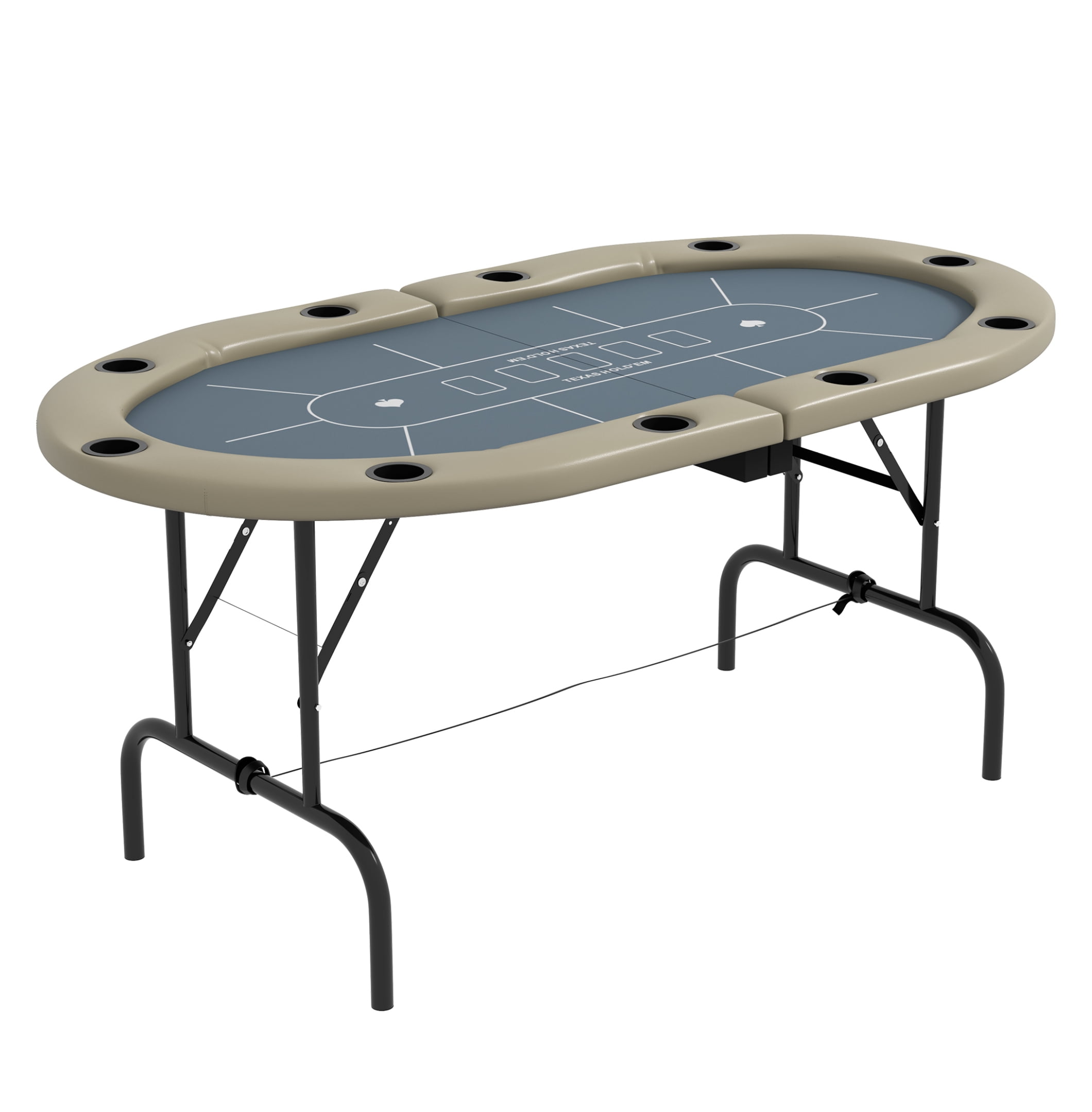 Soozier Table Foldable, 70" Oval Blackjack Casino Texas Holdem Game ...