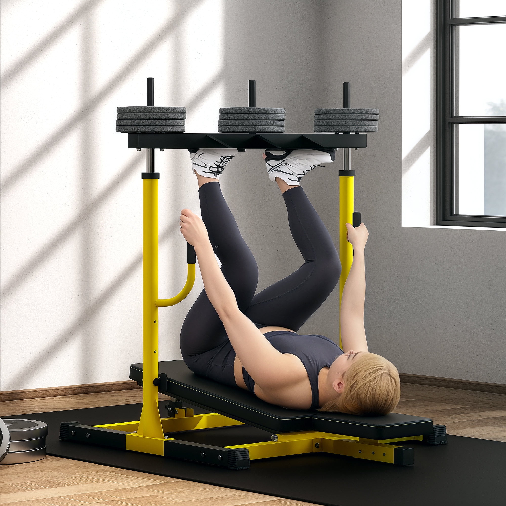 Soozier Vertical Leg Press Machine, 660LBS Capacity, with Adjustable Leg, Back, and Head ...