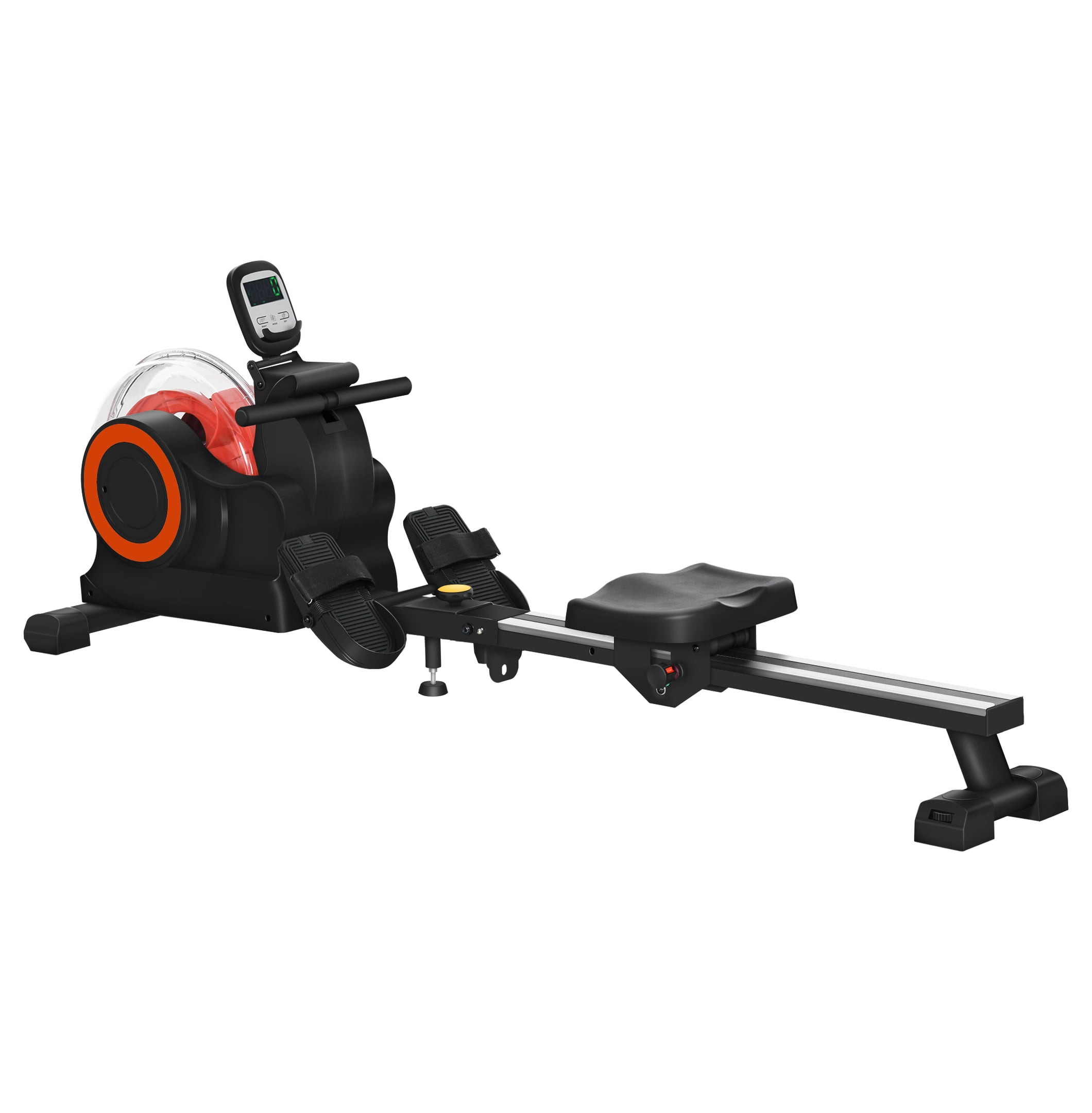 Soozier Water Rowing Machine - Foldable Rower with LCD Monitor ...