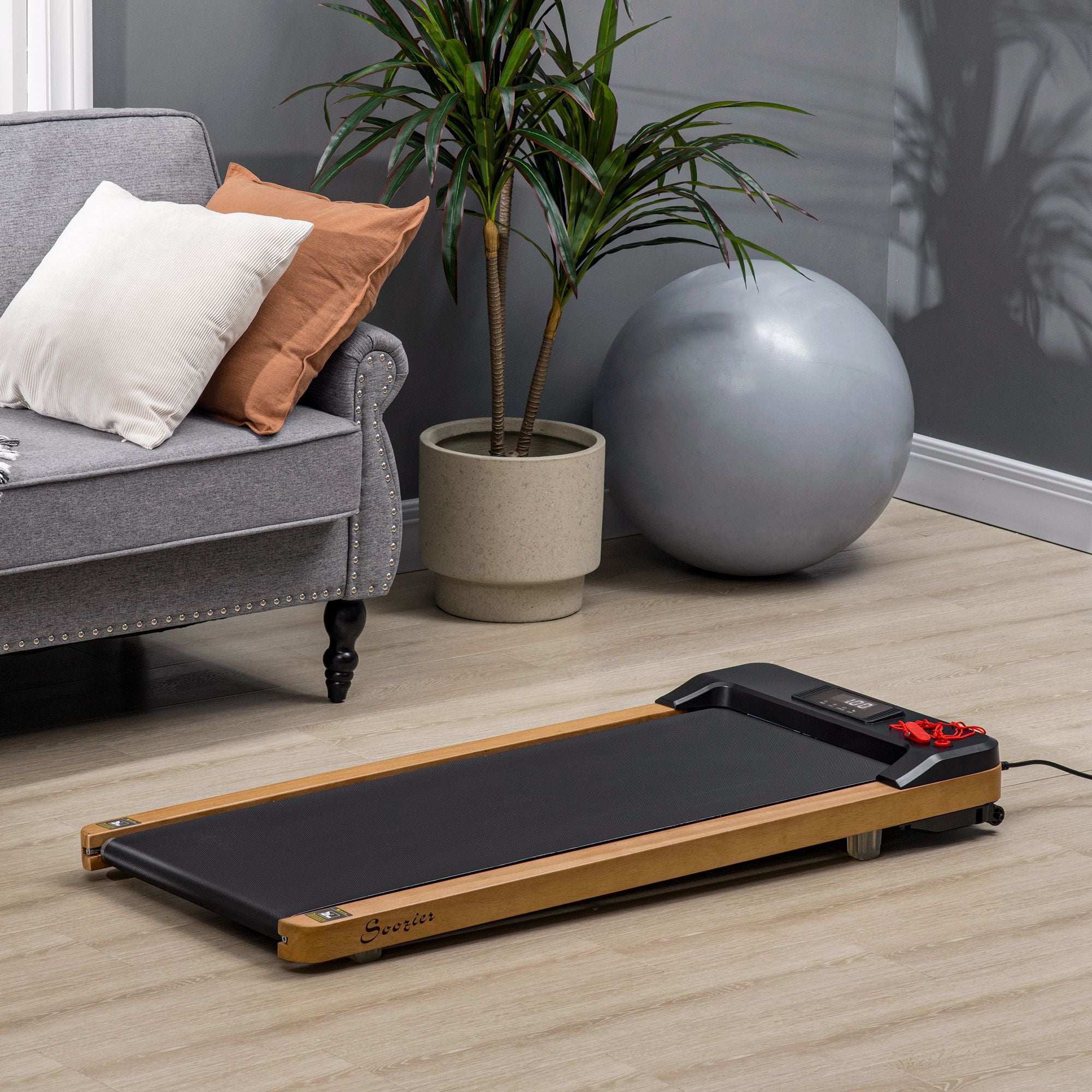 Soozier Wood Walking Pad, Smart Under Desk Treadmill, Walking Jogging ...