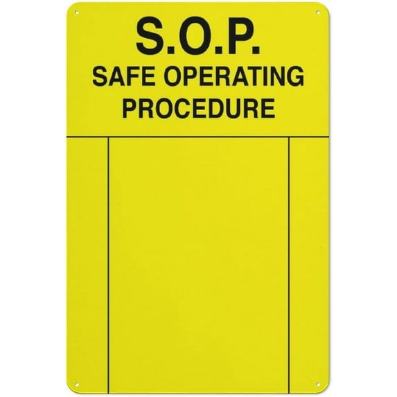 Sop Safe Operating Procedure Rust Free Aluminum Sign - Printed With ...