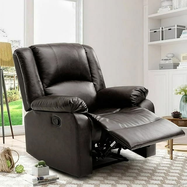 Sopat Oversize Leather Recliner Chair - Fully Reclinable, Easy Use ...