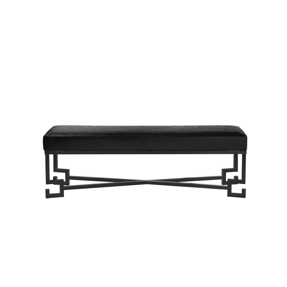 Sophia Bench in Matte Black and Faux Black Gator - Walmart.com