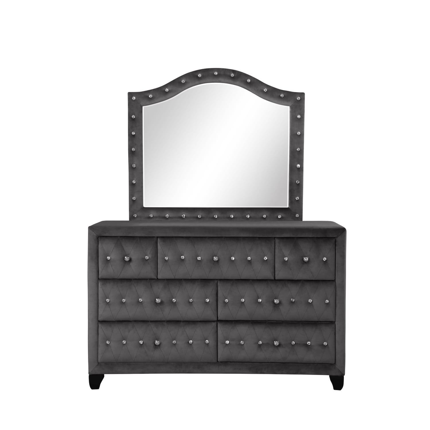 Sophia Crystal Tufted Dresser finished with Velvet Fabric / Wood in ...