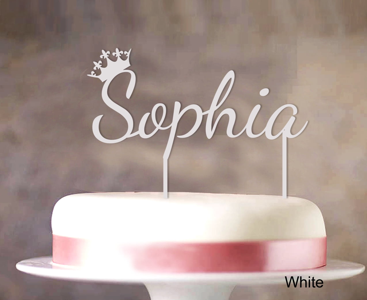"""Sophia"" Custom Name Cake Topper With Crown Personalized Birthday ...