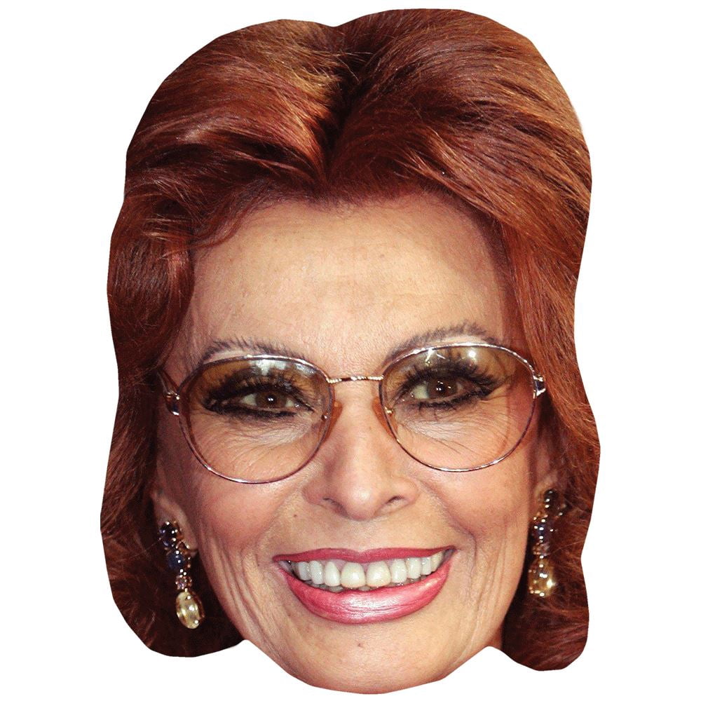 Sophia Loren (Smile) Celebrity Mask, Flat Card Face, Fancy Dress Mask ...