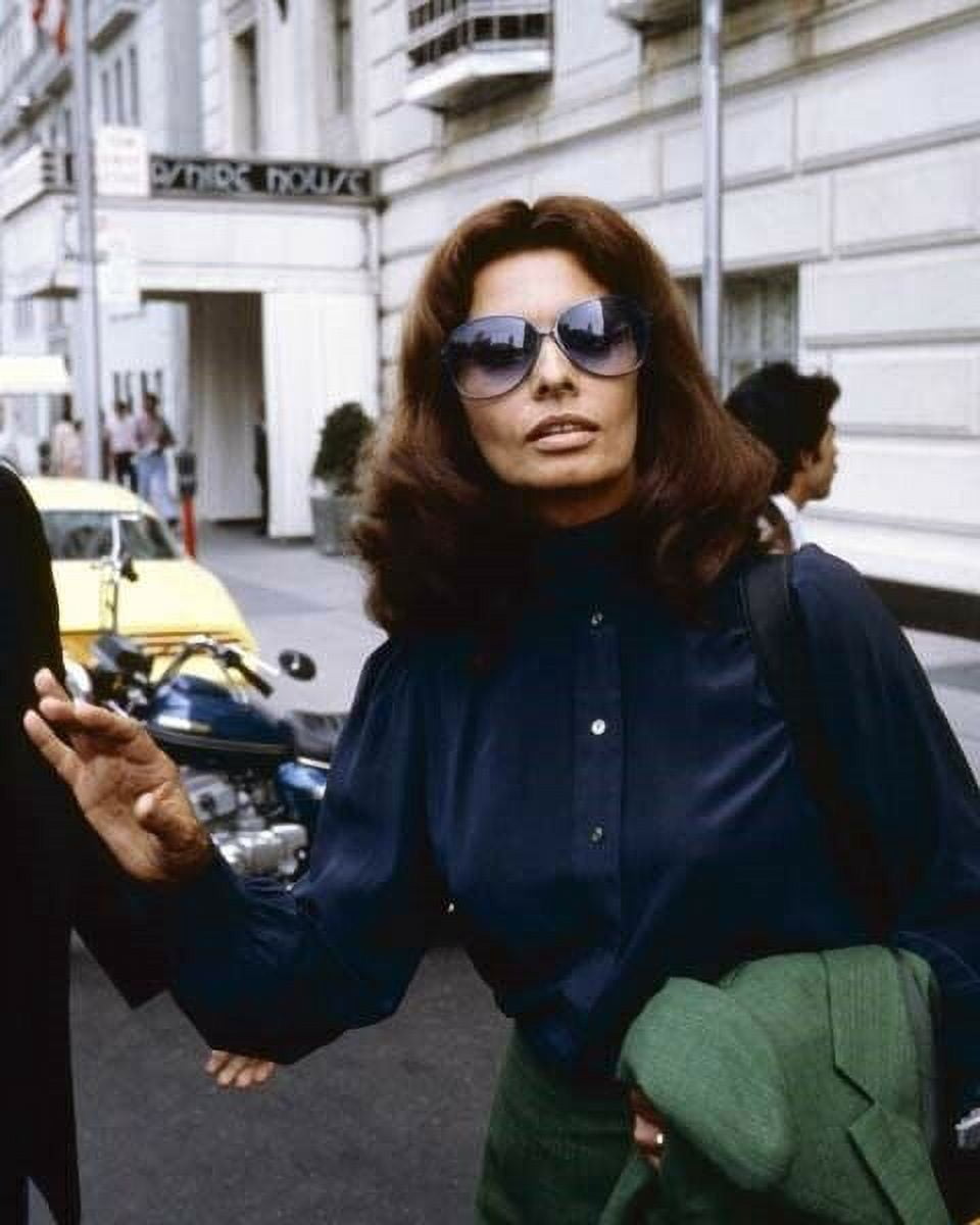 Sophia Loren circa 1970's always chic in sunglasses & dark blouse 8x10 ...