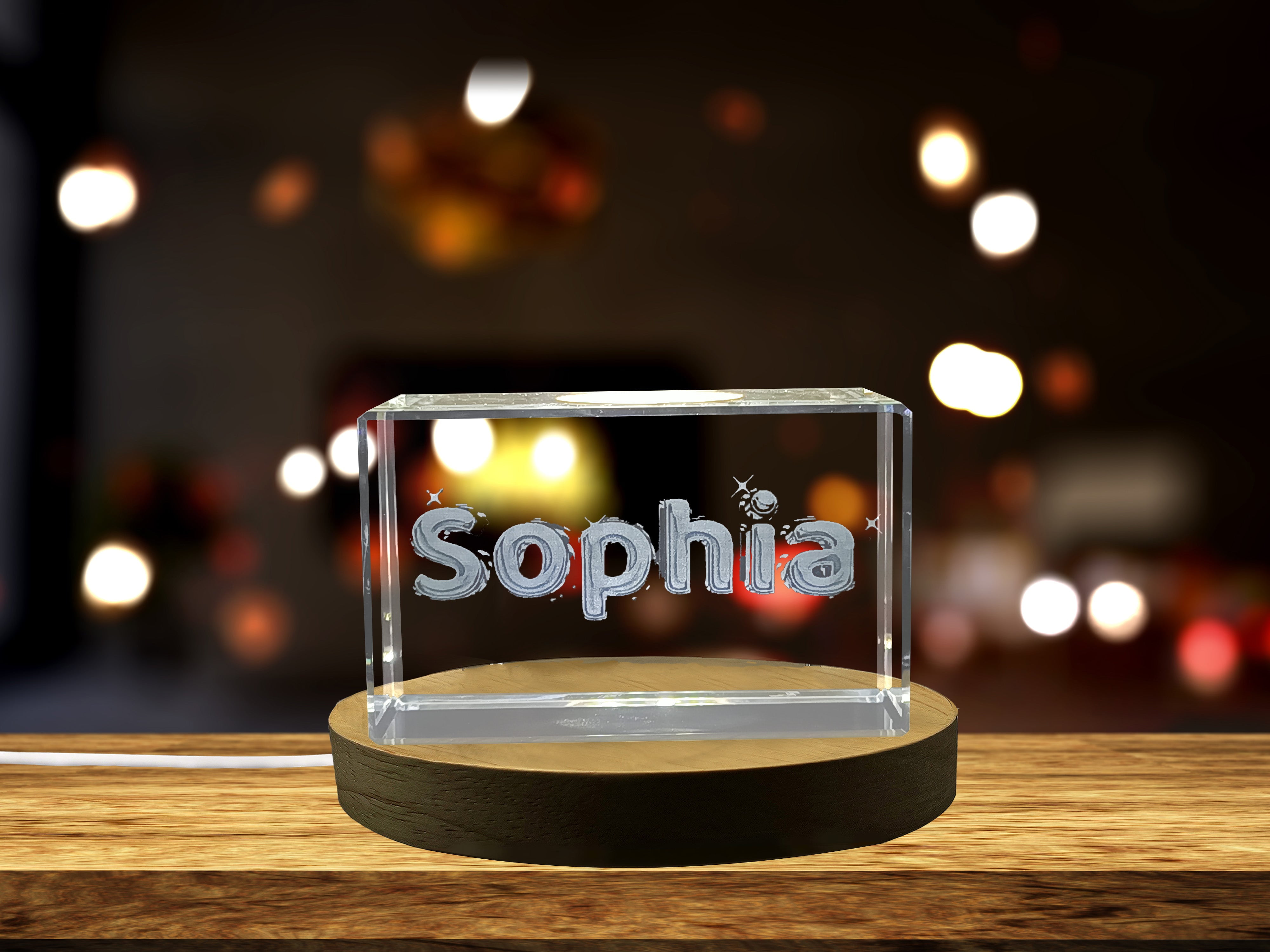 Sophia | Names Art 3D Engraved Crystal - Walmart.com
