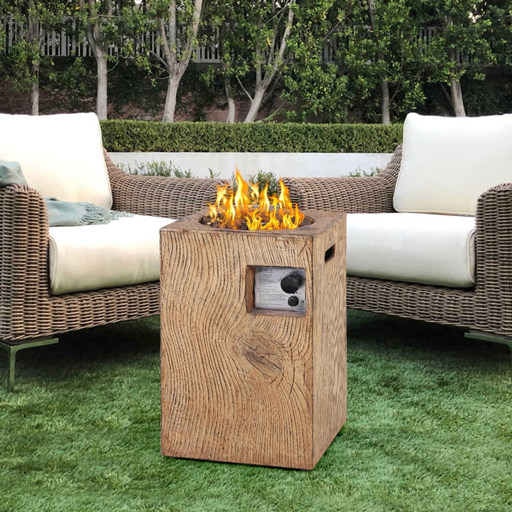 Sophia & William 16" Cylindrical Patio Gas Fire Pit 30000 BTU - Walmart.com