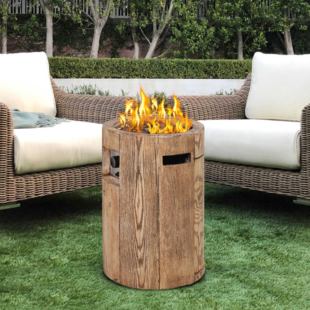 Sophia & William 16" Cylindrical Patio Gas Fire Pit 30000 BTU - Walmart.com