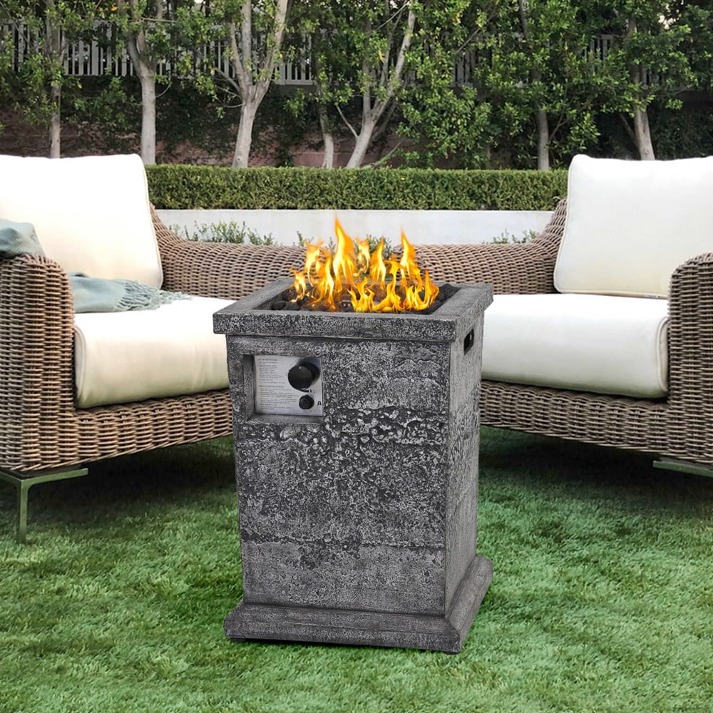Sophia & William 18" Cuboid Patio Gas Fire Pit 40000 BTU - Walmart.com