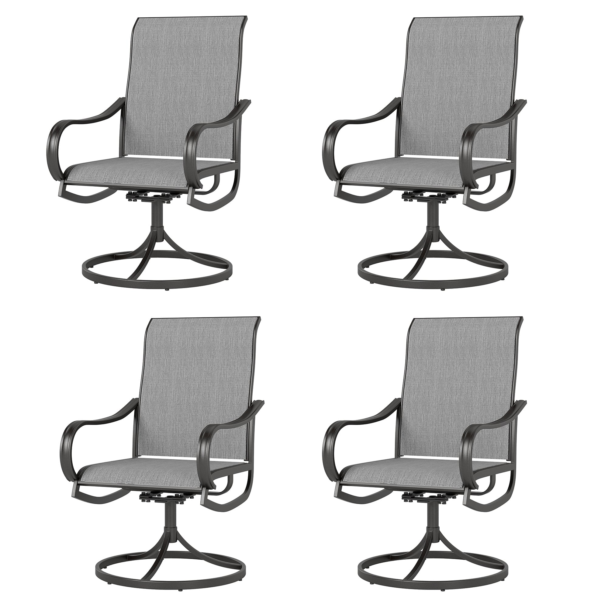 Sophia & William 4Pcs Outdoor Patio Dining Swivel Chairs Set, Sling ...