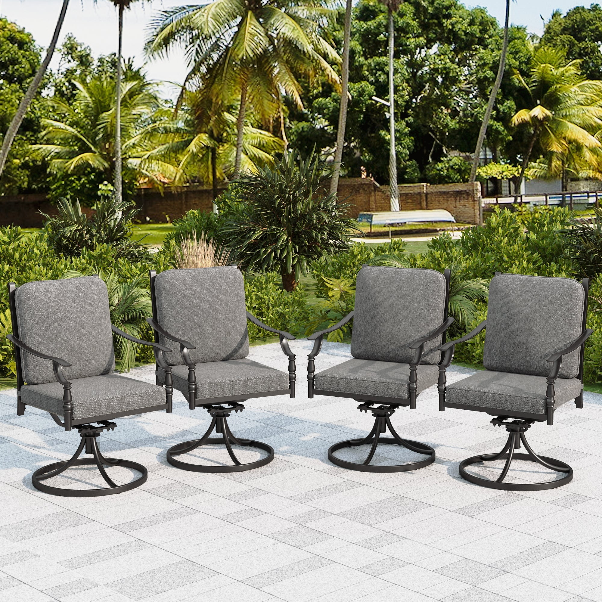 Sophia & William 4Pcs Patio Outdoor Swivel Dining Chairs All Weather ...