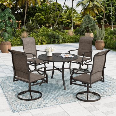 Better Homes & Gardens Tarren 5 Piece Outdoor Dining Set, Black ...