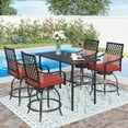 Sophia & William 5 Piece High Dining Patio Set with Cushioned Swivel ...